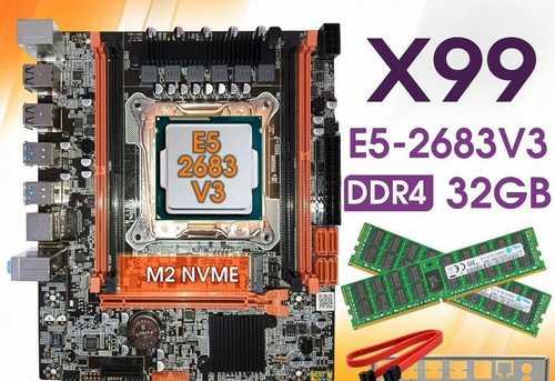 Игровой комплект x99 + 2683v3 + 32гб DDR4