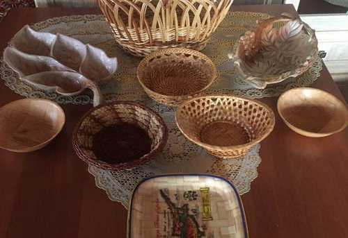 Корзинки плетеные,салатницы бамбук