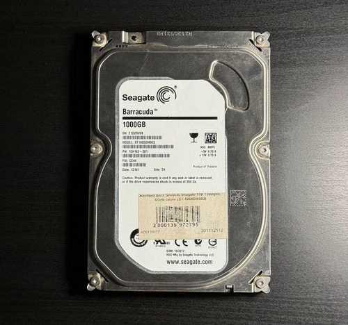 Жесткий диск SATA-3 1Tb Seagate 7200 Barracuda ST1