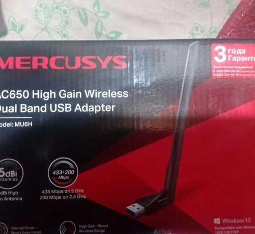 Сетевой адаптер WiFi Mercusys MU6H AC650