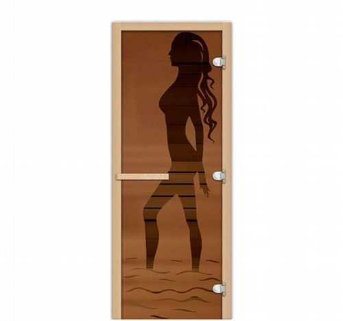 Стеклянная дверь для бани 1835х620 (1,9х0,7) Пляж