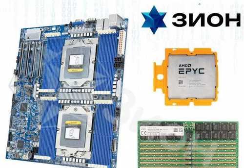Epyc 9654+ x2 + MZ73 + DDR5 1024Gb + Кулер