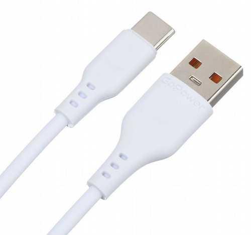 00-00018565 Кабель GP01T USB (m) -Type-C (m) 1.0м 2.4A, пвх, белый, GoPower