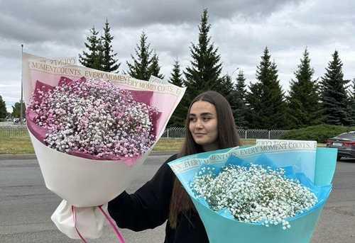 Цветы розы и букеты с доставкой гипсофила