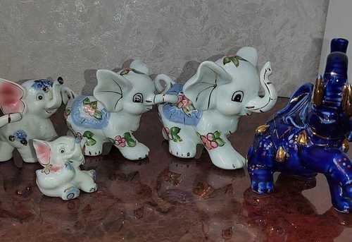Фарфоровые статуэтки слоны