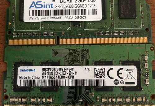 Оперативная память для ноутбука DDR3 DDR4