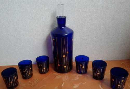 Графин с 6 стопками (Вohemian glass) СССР