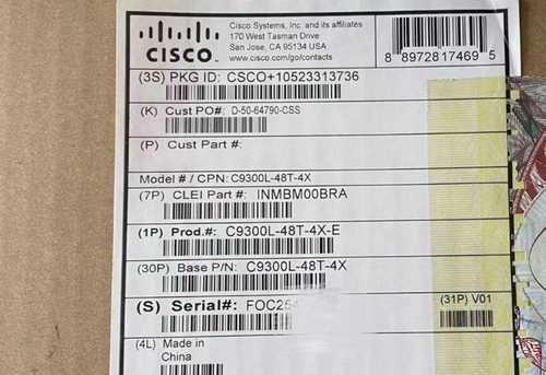 Коммутатор cisco C9300L-48T-X-E (48p data, 4x10G)