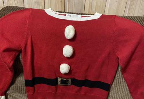 Новогодний свитер для девочки р.110-116 H&M