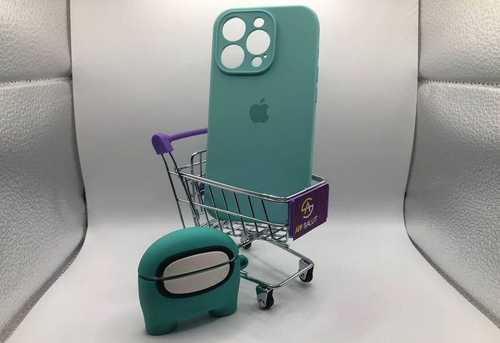 Чехол для iPhone 14 Pro Silicon Case Marine green