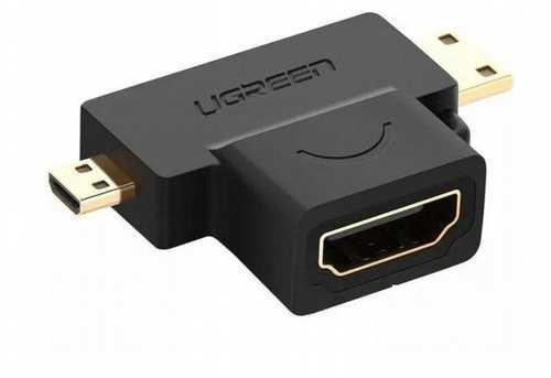 Переходник hdmi F - micro hdmi M + mini hdmi M