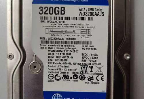 Жесткий диск HDD 320Gb Western Digital WD3200aajs