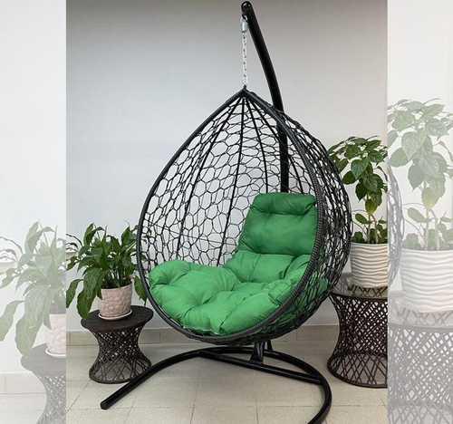 Садовое кресло кокон подвесное "Капля" с ротангом