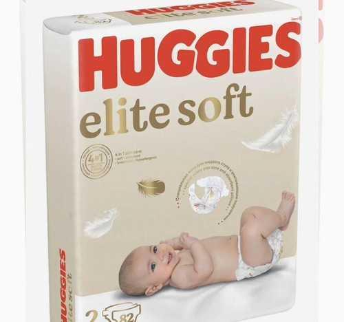 Подгузники Huggies elite soft 2 (4-6 кг) 82 шт