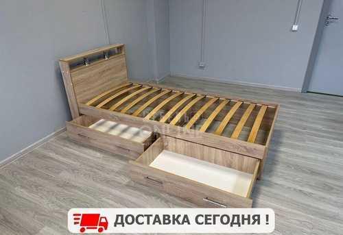 Кровать 90х200 односпальная с ящиками