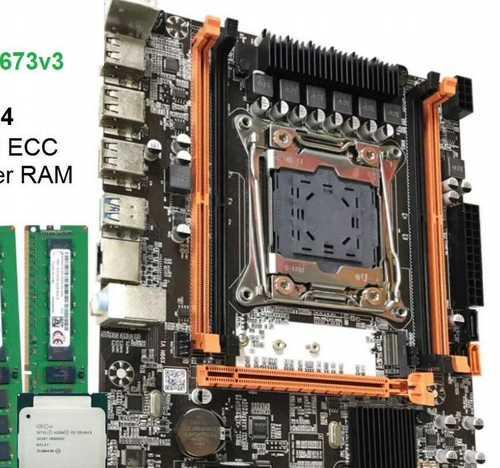 Мат. плата X99H + E5-2640v3 + DDR4R 8+8 GB