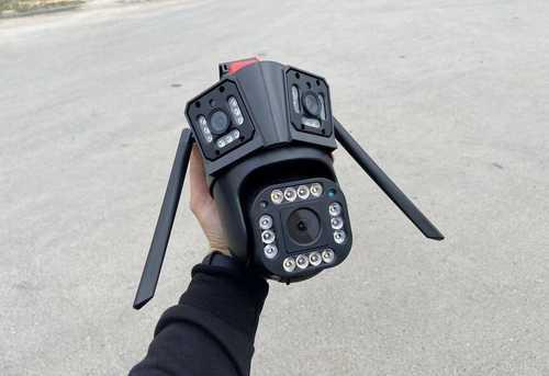 Уличная камера видеонаблюдения 4G 3 объектива