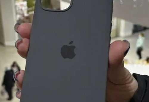 Чехол+стекло на iPhone 14 серый силикон