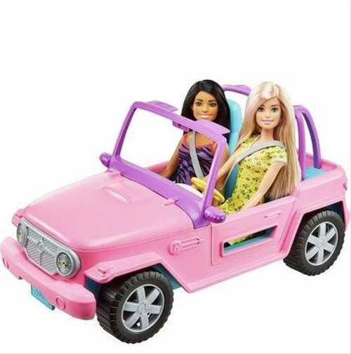 Новая кукла Barbie с подругой на розовом джипе