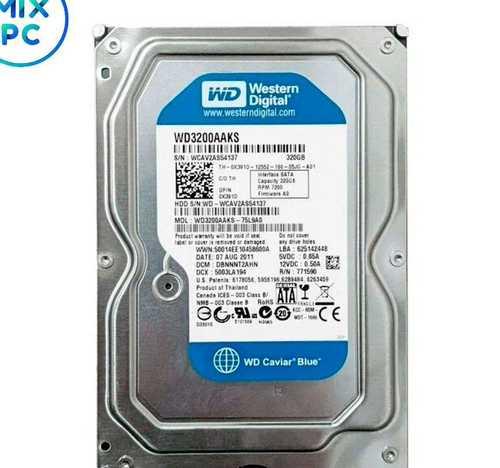 Накопитель HDD 3.5" 320GB WD Blue WD3200aaks Б.У