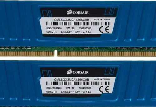 Оперативная память Corsair 4 гб DDR3 1866 мгц dimm