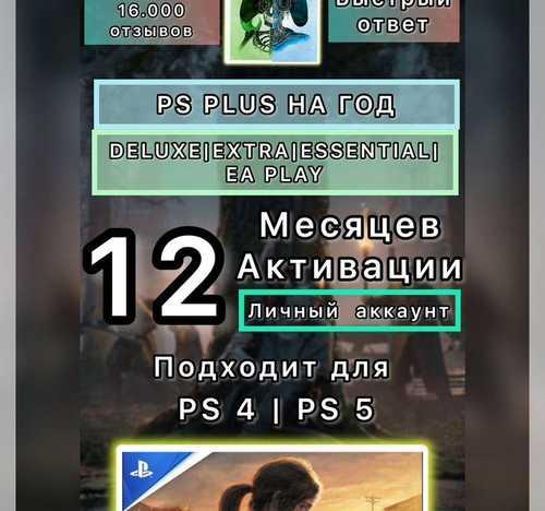 Подписка PS Plus Extra 12 Месяцев Ps5Ps4