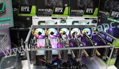 Набор видеокарт 352 MH / 8 шт - RTX 3060 Ti 8GB (L