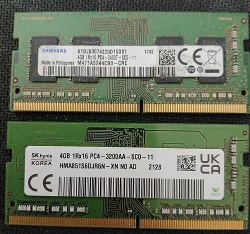 Оперативная память sodimm ddr4 4gb