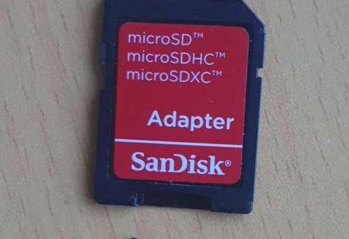 Карта памяти MicroSD 16gb с адаптером под SD