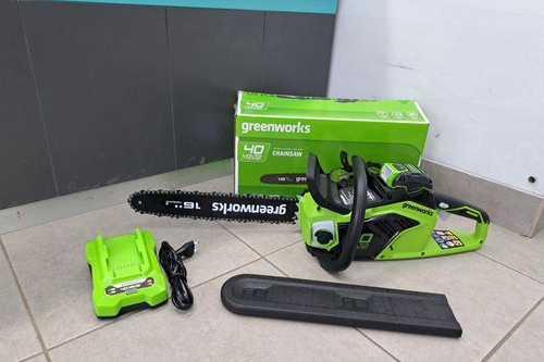 Аккумуляторная цепная пила greenworks gd40cs18