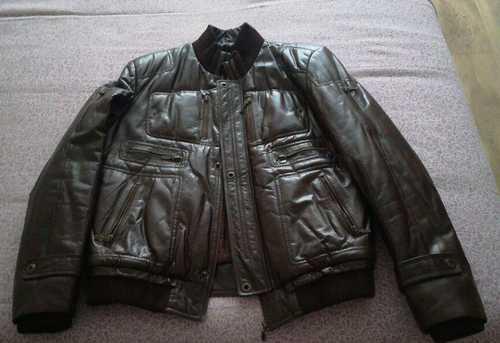 Кожаная куртка мужская, размер 50