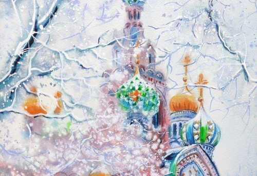 Картина с Петербургом "Зимняя сказка"