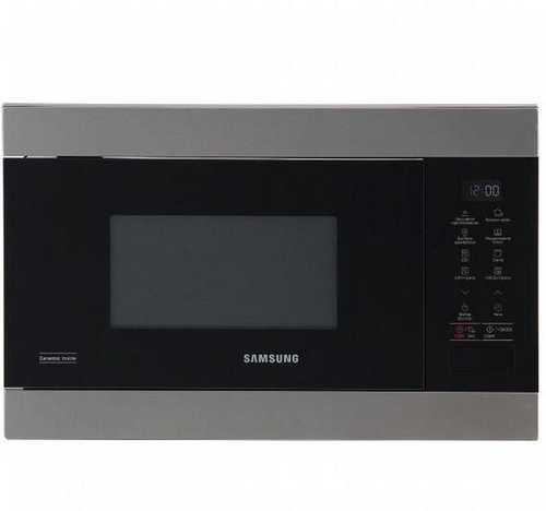 Встраиваемая микроволновая печь samsung mg22m8074at/bw черная/серебристая