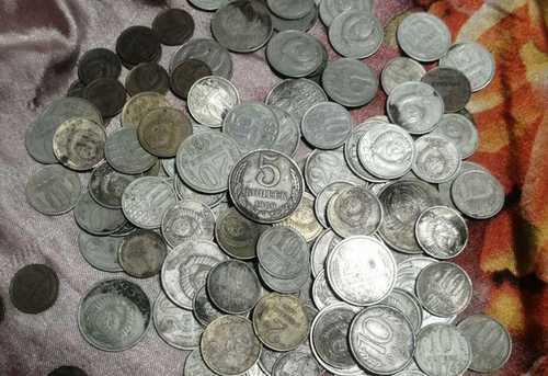 Монеты СССР без разбора, года разные от 1 копейки