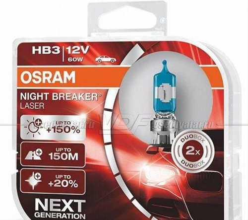 Лампа галогенная osram HB3 Night Breaker Laser 12V