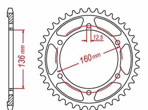 Звезда ведомая JTR500-41 GPZ1000 RX 86-89