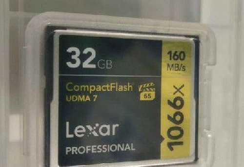 Карта памяти CompactFlash 32Gb Lexar Pro 1066x