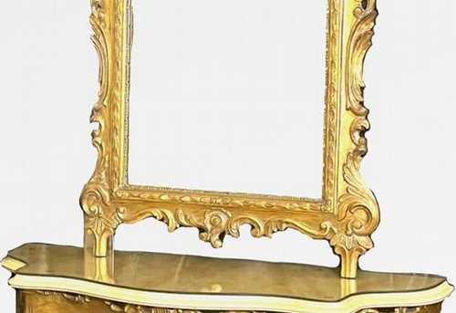 Старинное зеркало со столиком в прихожую Италия