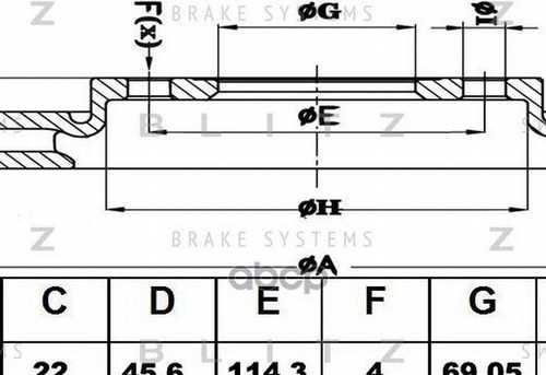 Диск тормозной перед BS0123 Blitz