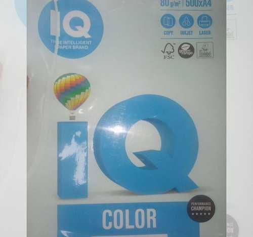 Бумага А4 цветная для принтера IQ Color 80гр