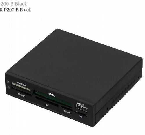 Crip200-B-Black, Картридер Acorp crip200 3.5", USB2