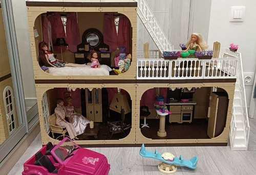 Большой дом с мебелью для Barbie огонек