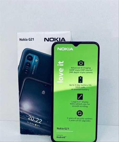 Телефон, Nokia G21 4/64Gb, Новый