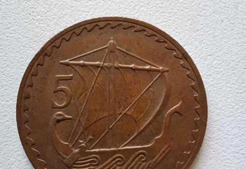 Монета 5 милей Кипр 1973 года
