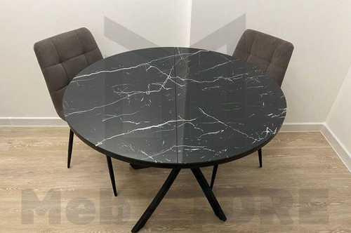 Стол обеденный раздвижной круглый стекло 100 см