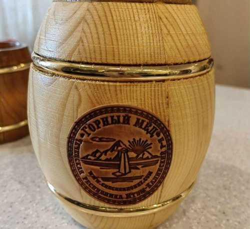 Бочонок (банка) деревянная для хранения меда
