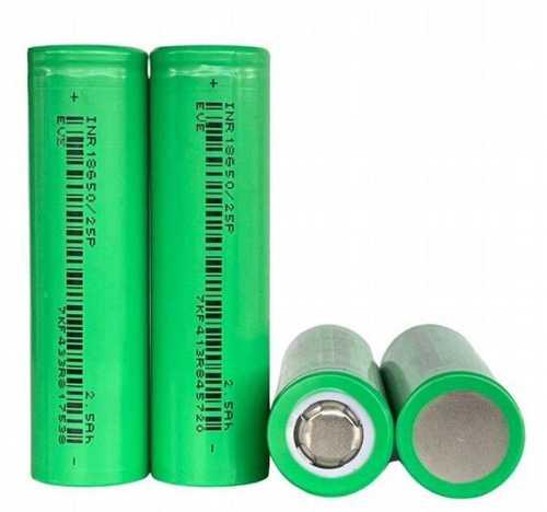 Аккум. 1865025P Li-ion 3.7V 2500mAh EVE INR18650/25R (высокотоковые) 20A (красный)