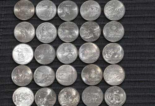 Набор монет 25 центов США Штаты (56 шт)