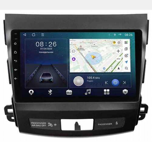 Магнитола Mitsubishi Outlander XL 07-12 Android 9"