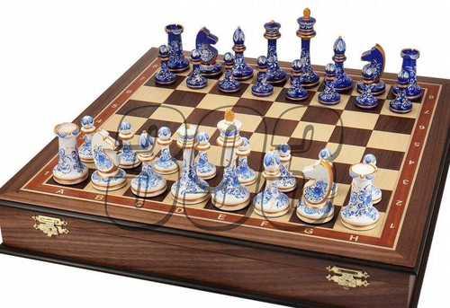 Шахматы в ларце Гжель №3 (53398)